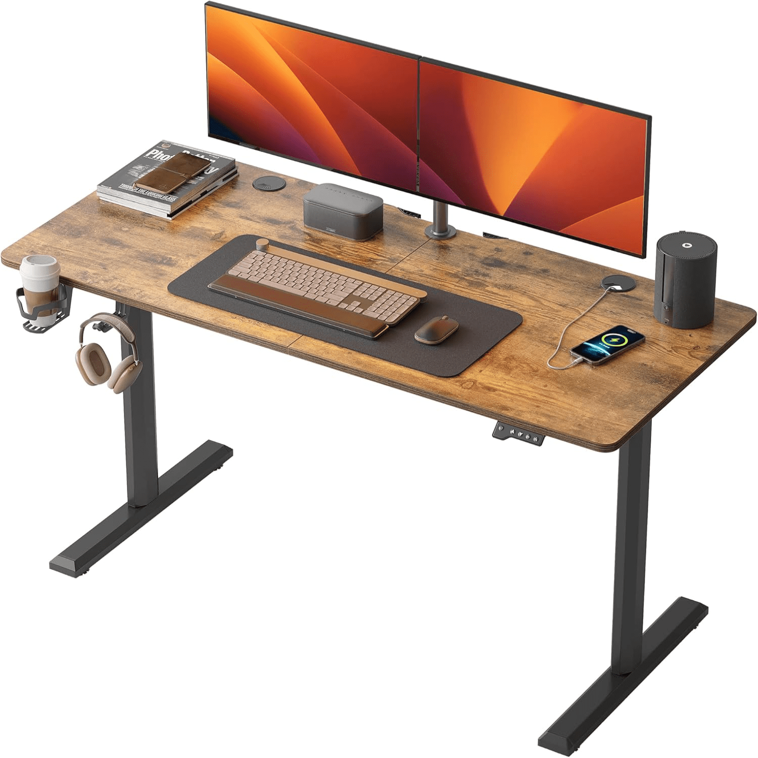 Electric Standing Desk 44 x 24 Inches Height Adjustable Table Ergonomic ...