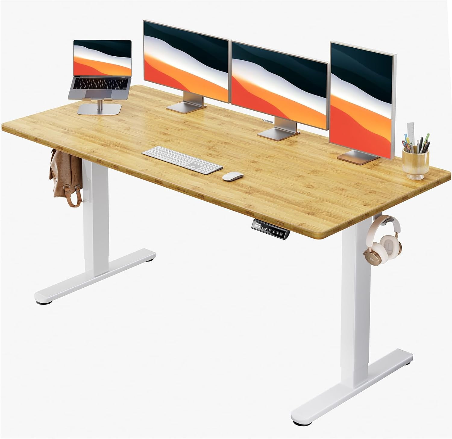 Electric Standing Desk 48" x 30" Whole Piece Desktop Adjustable Height ...