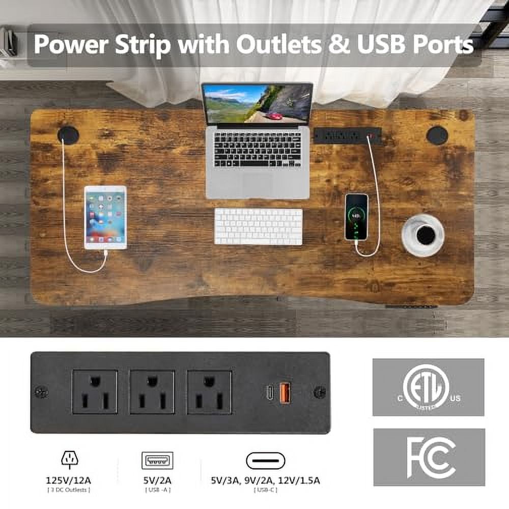 Electric Standing Desk 48 x 24 Inches Adjustable Height Ergonomic Sit ...