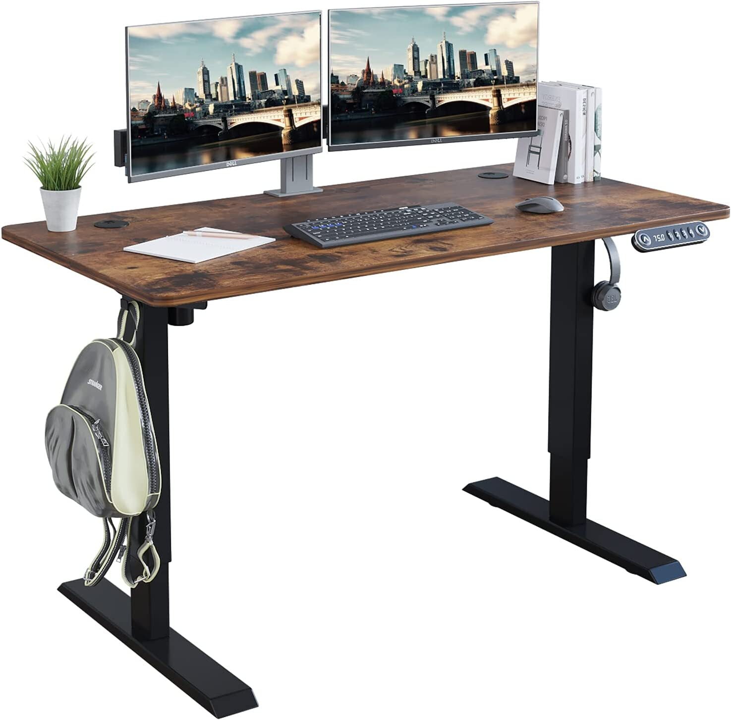 Electric Standing Desk 48 x 24 Inches, Height Adjustable Computer Desk ...