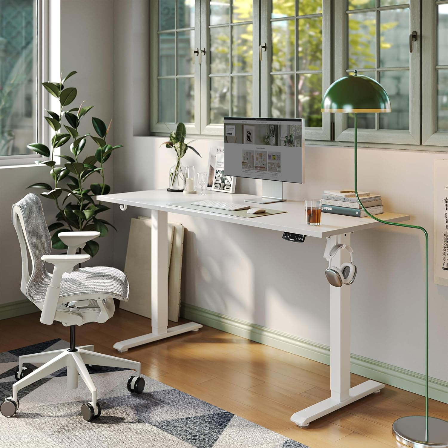 Electric Standing Desk, 48 x 24 Inches Height Adjustable, Sit Stand Up ...