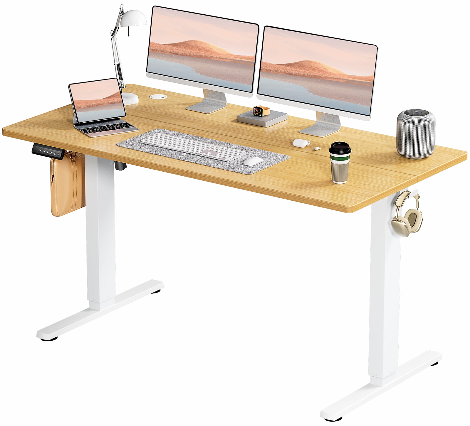 Electric Standing Desk 55 x 24 Inch, Height Adjustable Desk with Memory ...