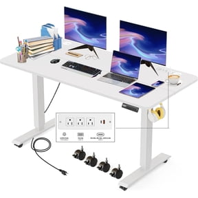 IRIS USA Electric Standing Desk for Work Home, Height Adjustable with ...