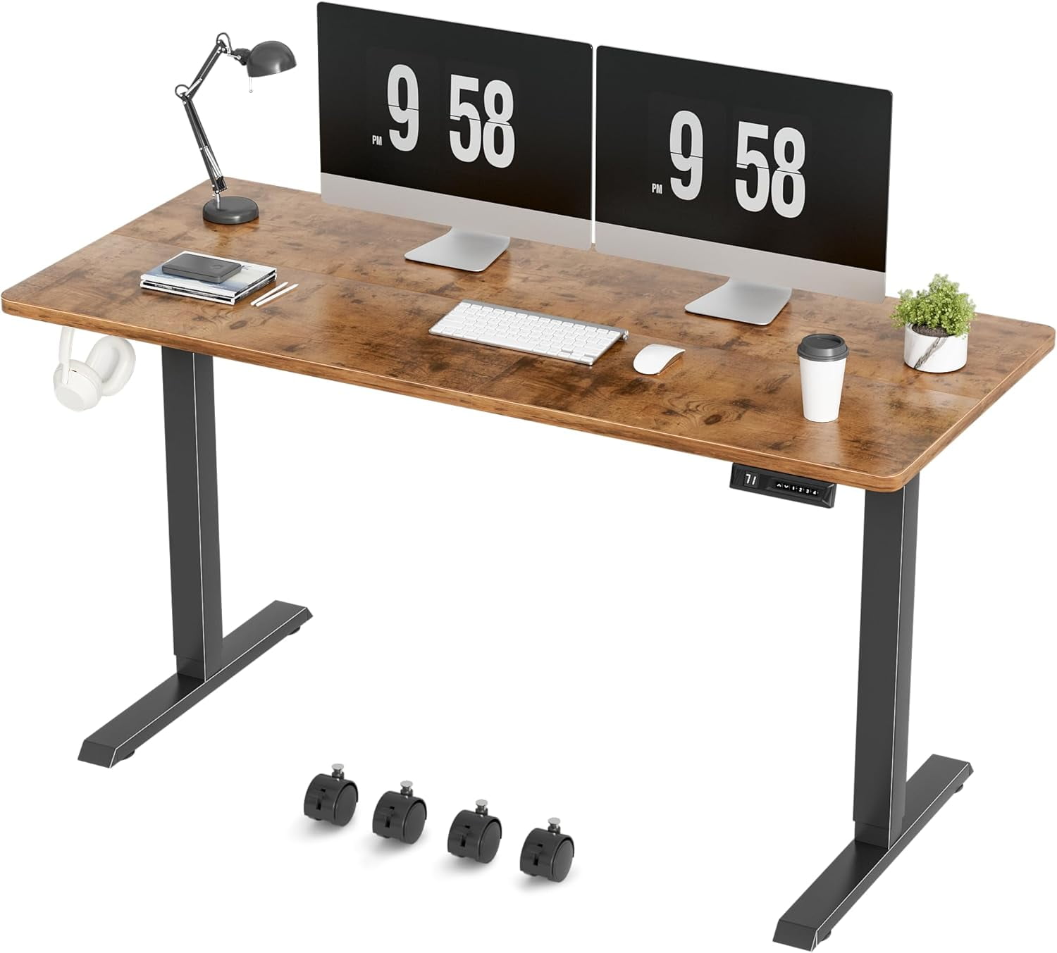 Electric Standing Desk 55 x 24 Inches Height Adjustable Desk with ...