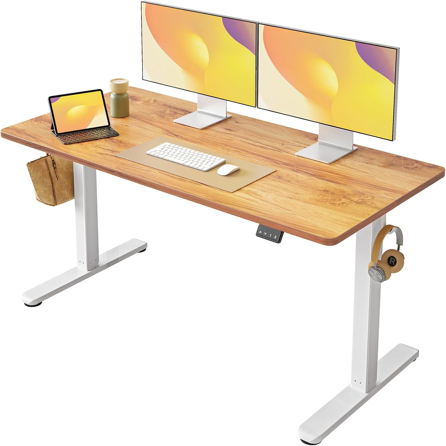 Electric Standing Desk, 55 x 24 Inches Height Adjustable Stand up Desk ...