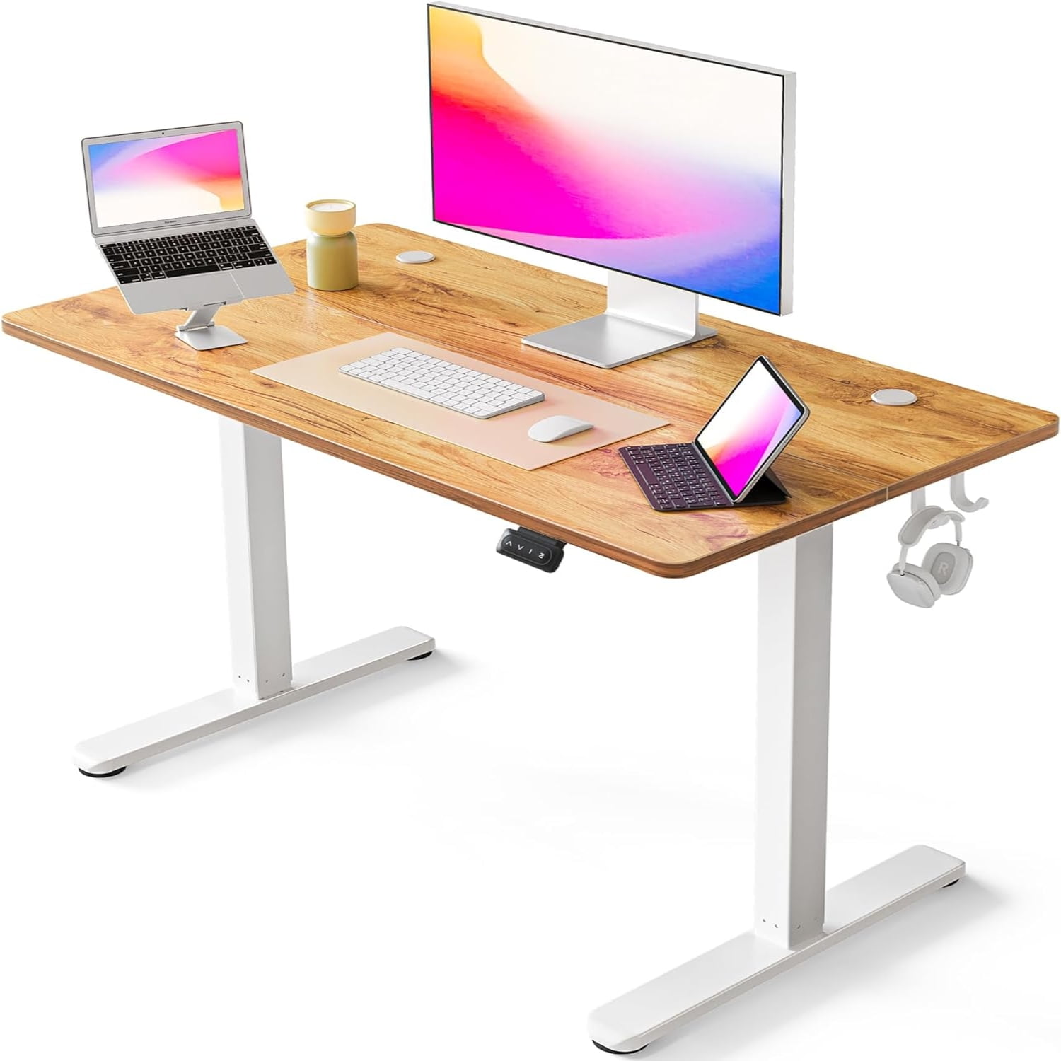 Electric Standing Desk 55 x 24 Inches Height Adjustable Stand up Desk ...