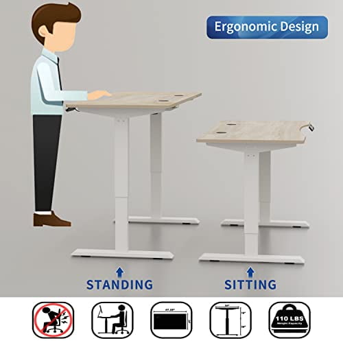 Electric Standing Desk, 55 x 30 Height Adjustable Versatile Sit Stand ...