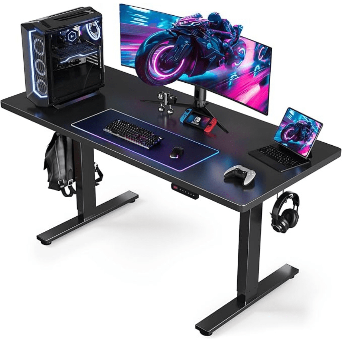 Electric Standing Desk Adjustable - 48 x 24 Inch Sit Stand up Desk with ...