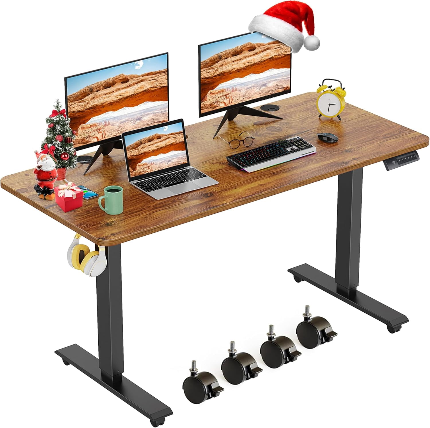 Electric Standing Desk Adjustable Height, 48 x 24 inch Sit Stand Desk ...