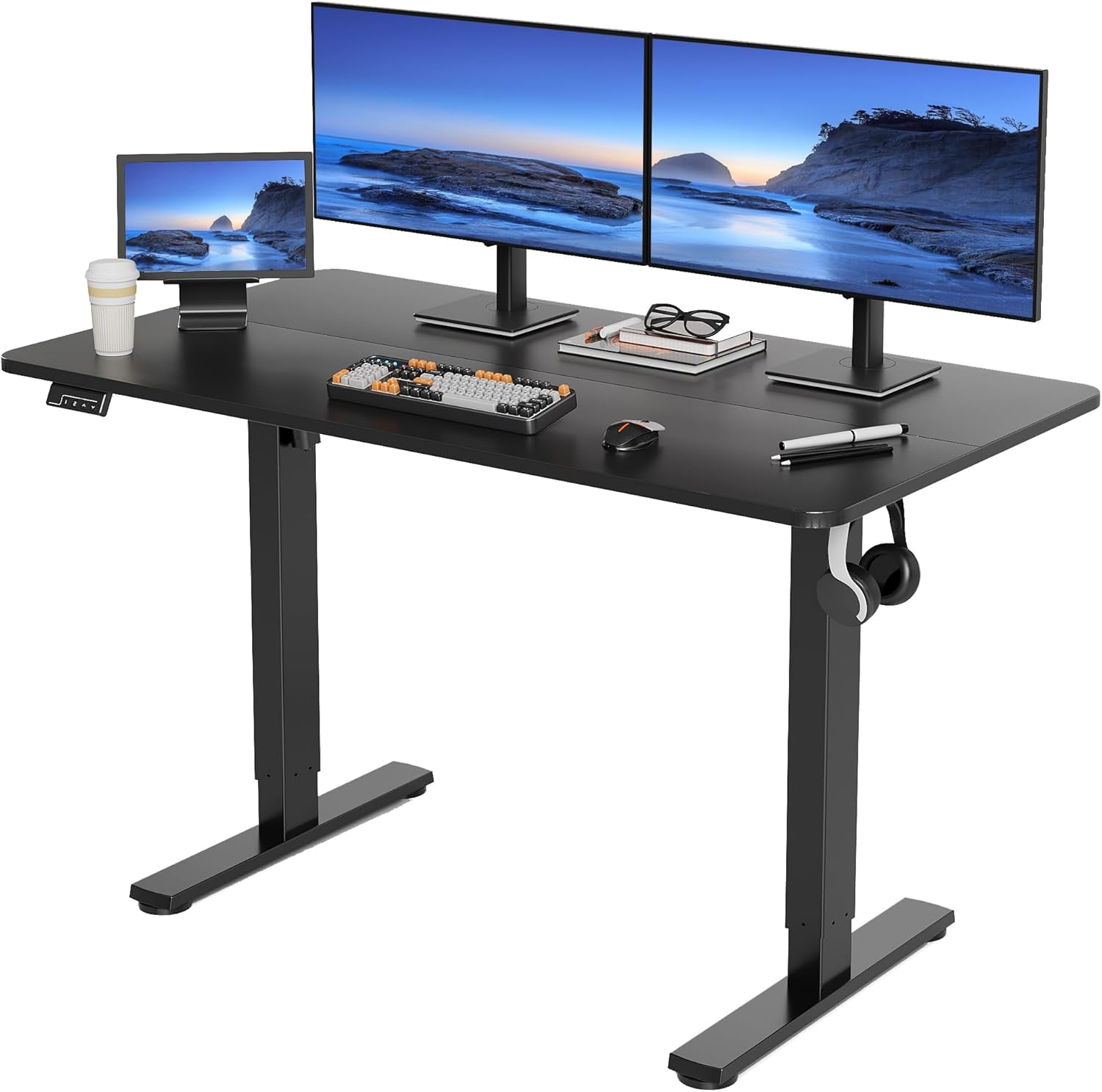 Electric Standing Desk Adjustable Height, 48x24 Inches Sit Stand up ...