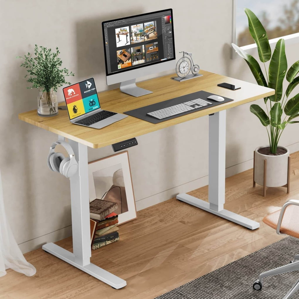 Electric Standing Desk with Adjustable Height, Home Office Desks with ...