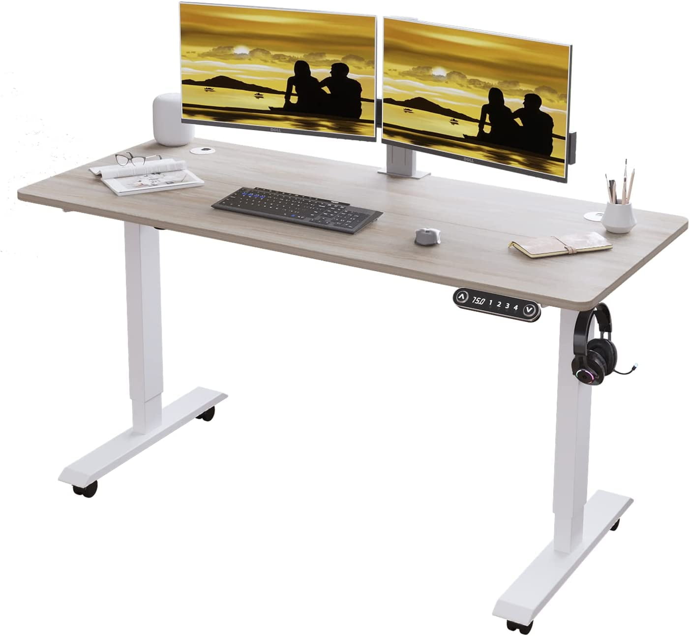 Electric Standing Desk Height Adjustable, 48 x 24 Inch Sit Stand ...