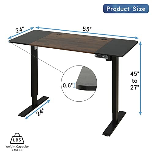 Electric Standing Desk, Height Adjustable Sit Stand Up Computer Table ...