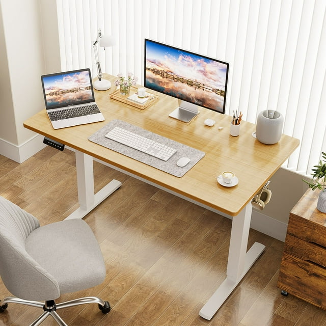 Electric Lift Desk with Memory Preset, Adjustable Table, T-Shape Frame ...