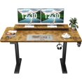 Electric Standing Desk with Monitor and Laptop Workstation 55 x 24 ...