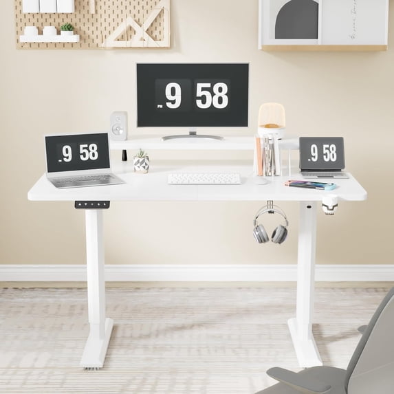 Electric Standing Desk with Monitor Shelf, 47 x 24 Inches Height ...