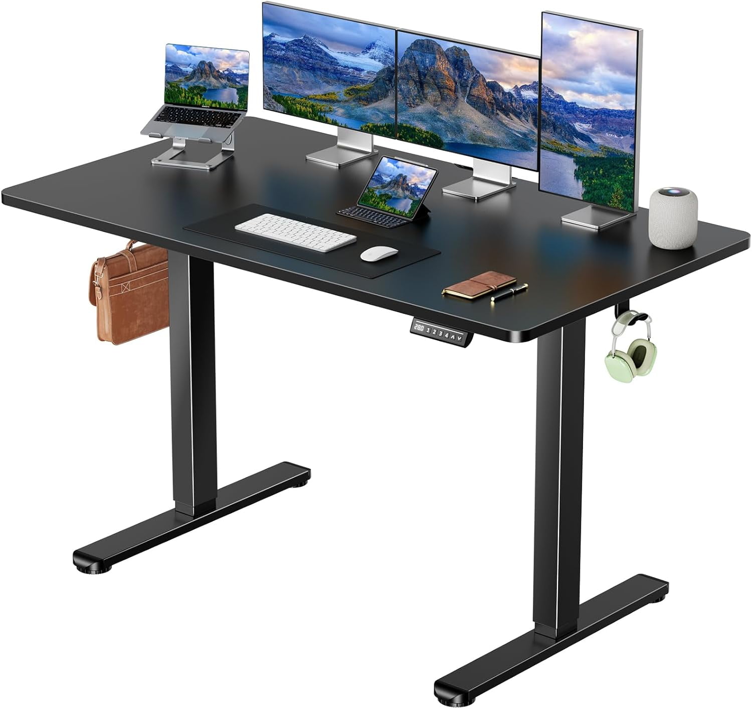 Electric Standing Desk with One-Piece Desktop,55 x 30 inch Height ...