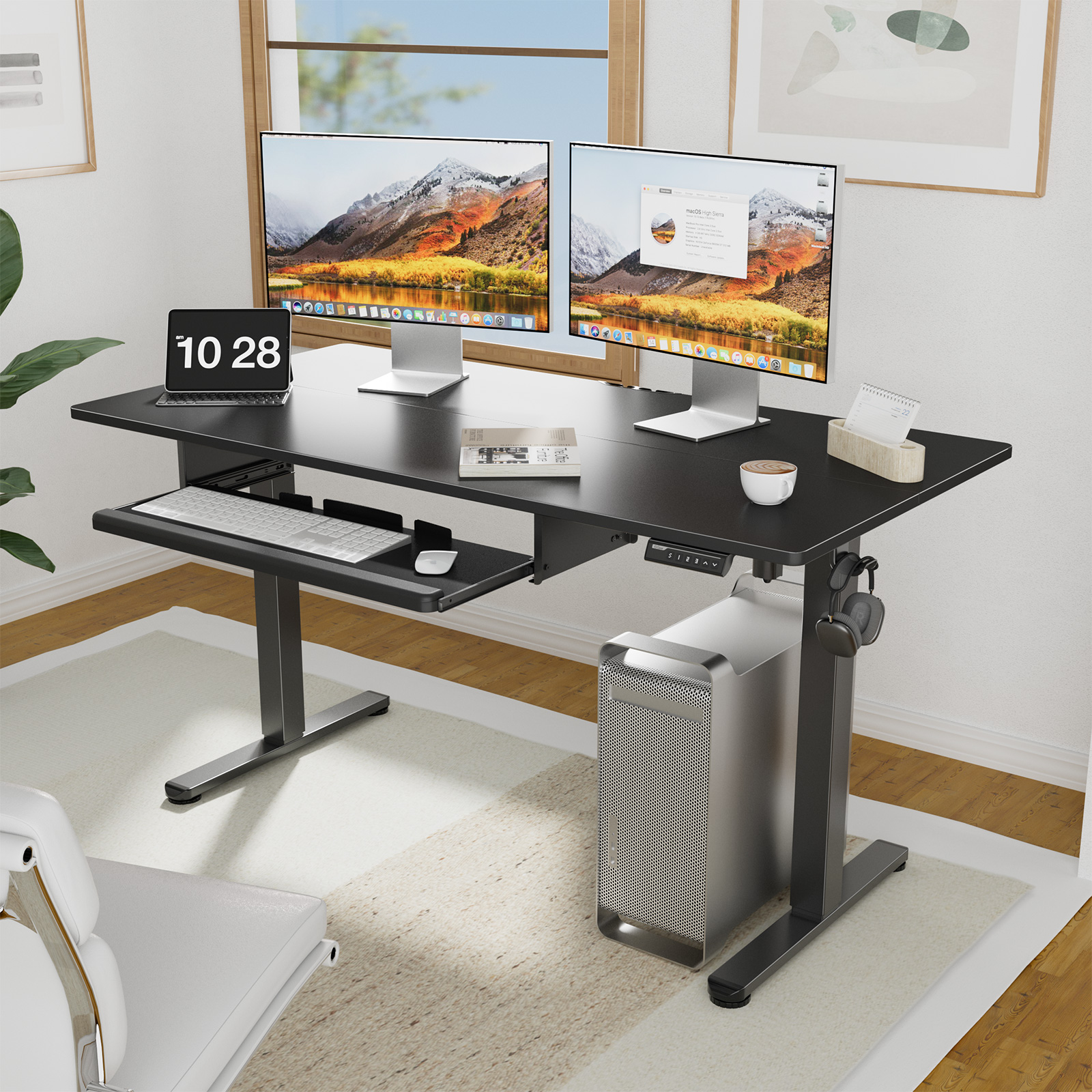 VIVO Electric 60” x 24” Stand Up Desk Workstation | Black Table Top ...