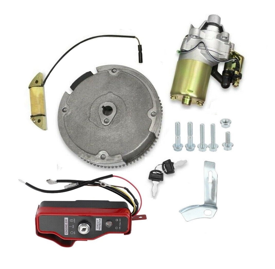 Electric Start Kit with Flywheel Starter Motor Keybox Charging Coil ...