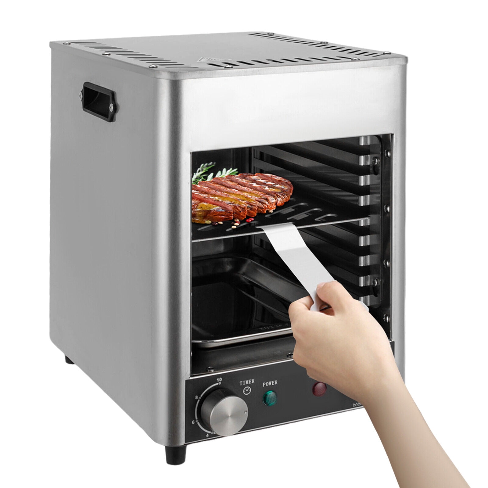 Electric Steak Grill, 1700W Countertop Stainless Steel Grill with 9 ...