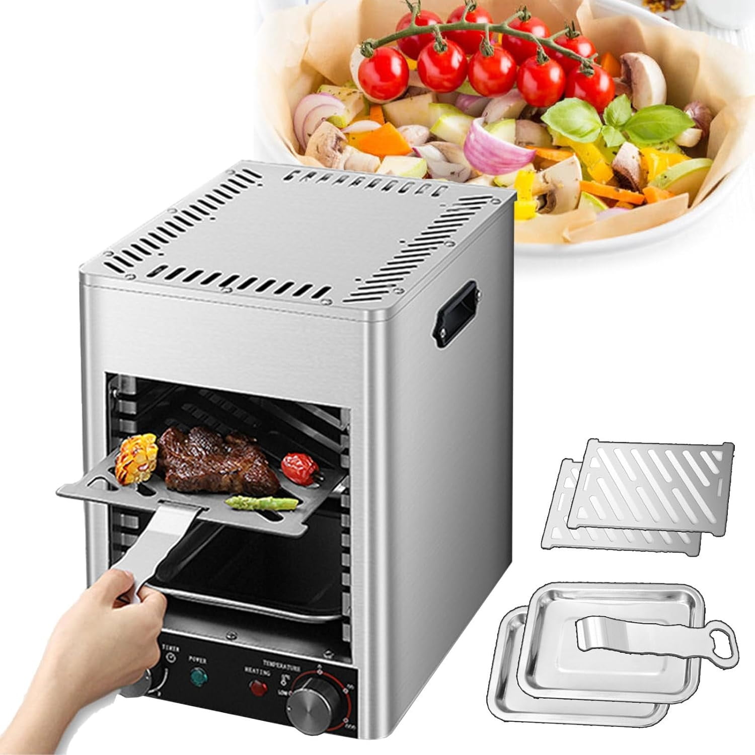 Electric Steak Grill,1700w Portable Stainless Countertop Oven,800 ...