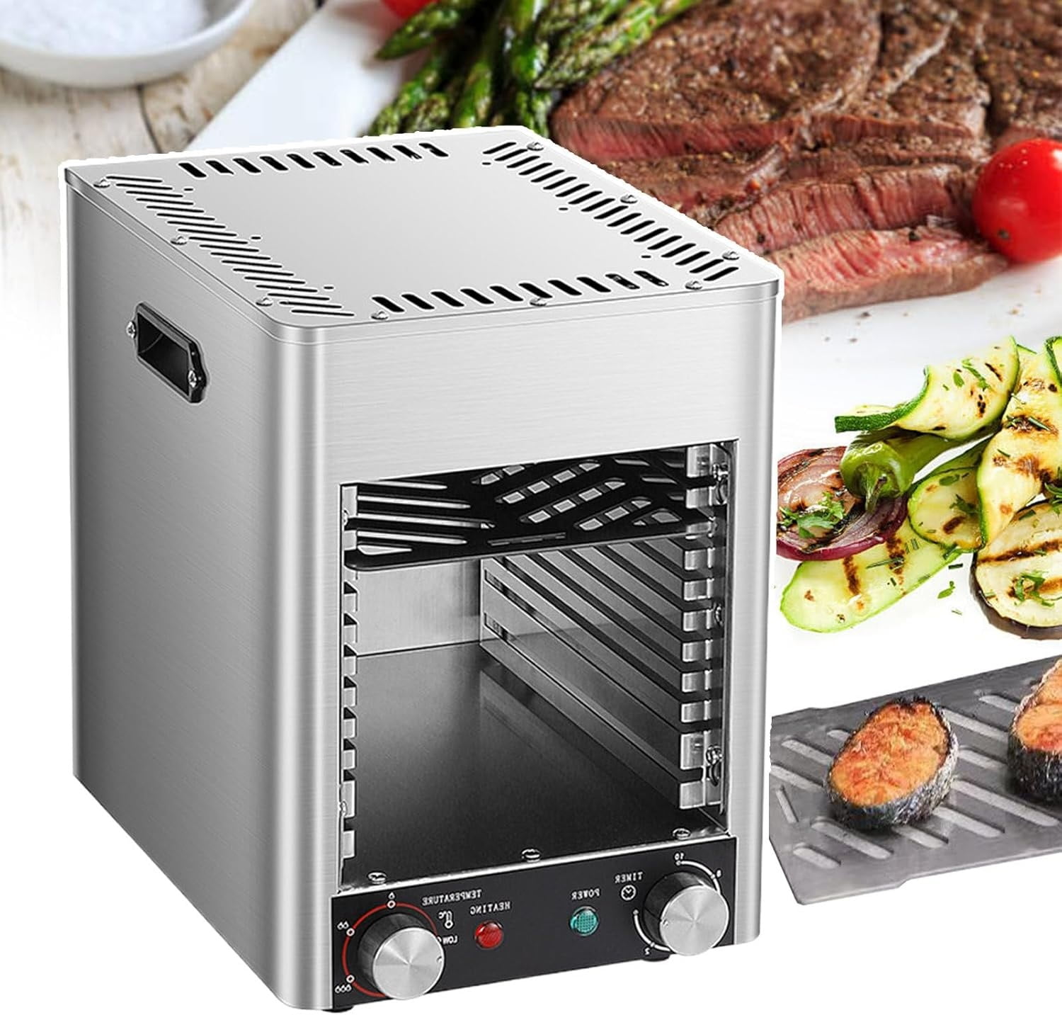 Electric Steak Grill, Portable Indoor Countertop Oven,10min Timing ...