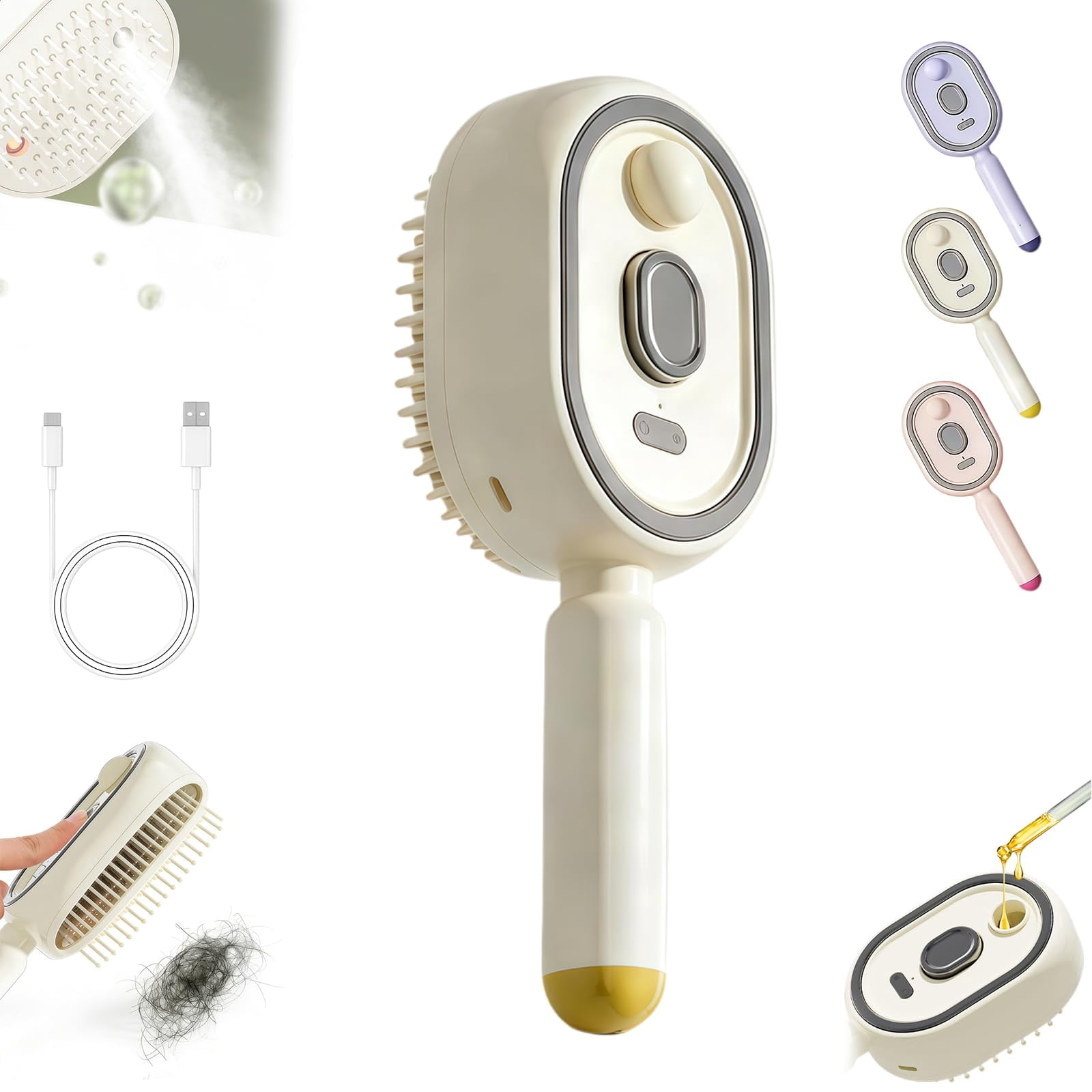 Electric Steam Brush for Hair, 2026 Upgrade Enhanced Fog Coverage and ...