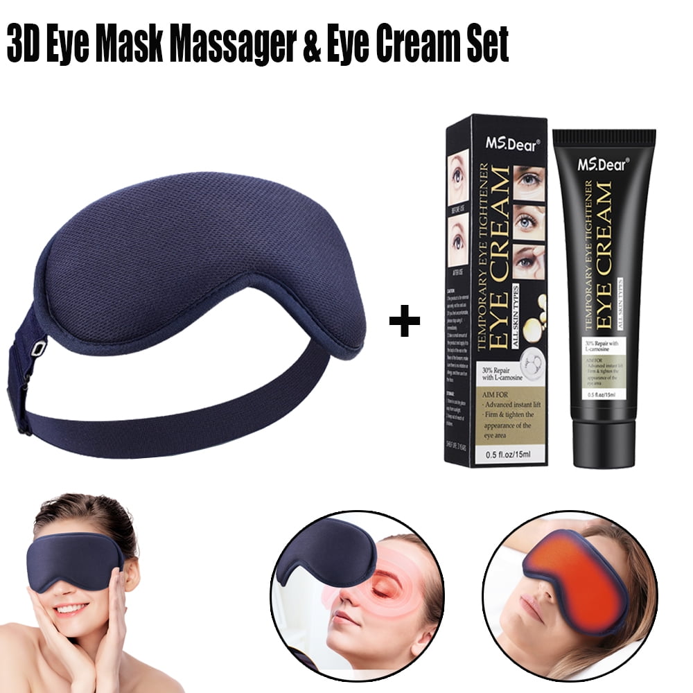 Electric Steam Eye Mask with 15ML Eye Cream with 3D Massage Eye Mask ...