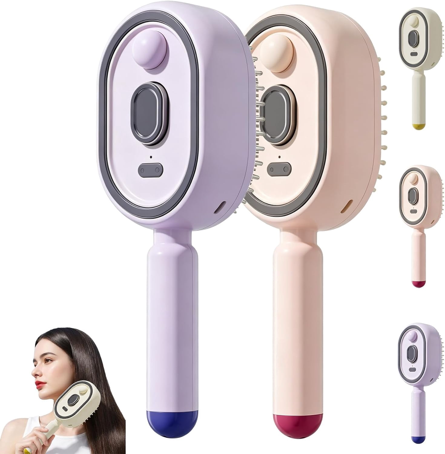 Electric Steam Hair Brush,Rechargeable Anti‑Static Straightener ...