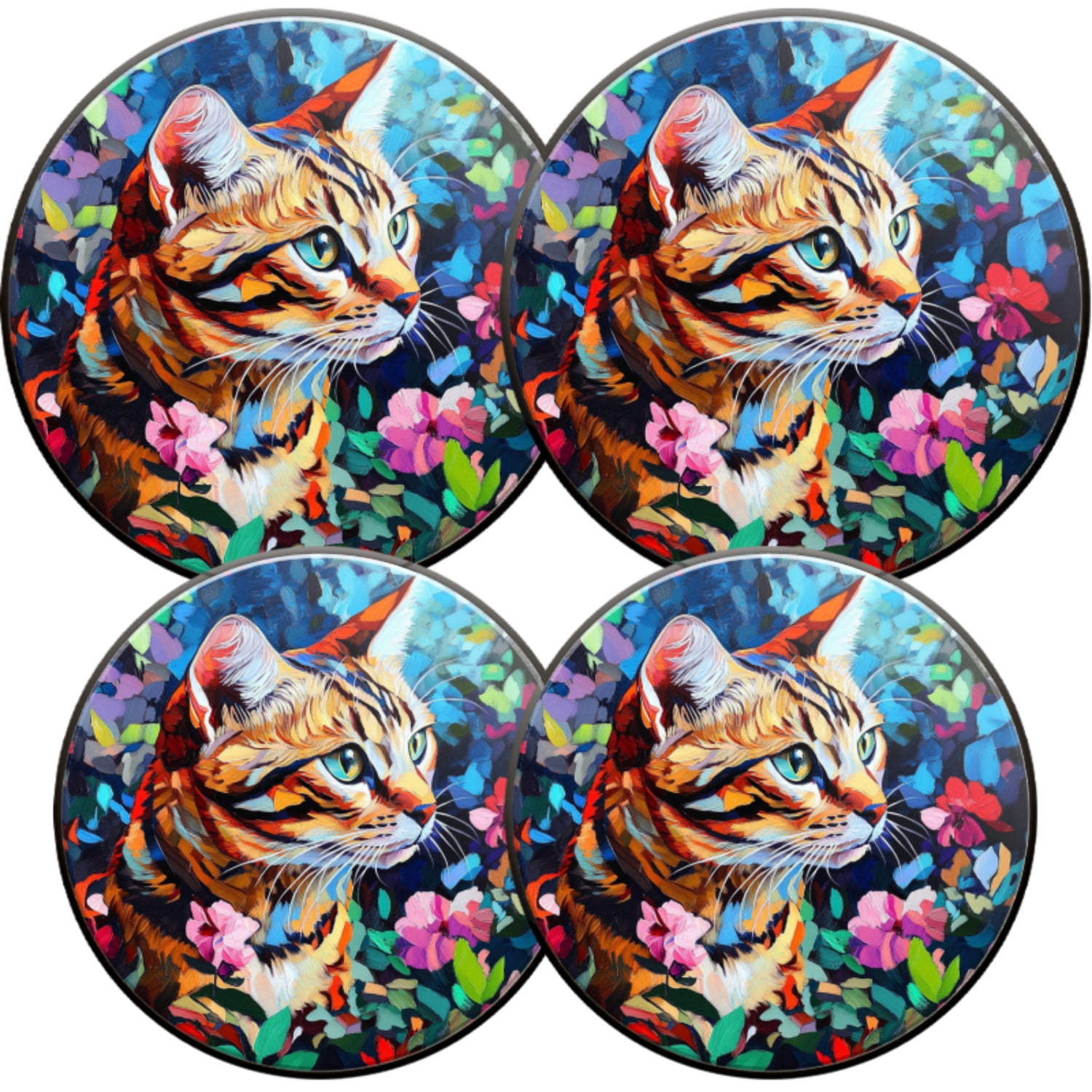 Electric Stove Burner Covers,4 Pcs Round Gas Burner Cover,8 and 10 Inch ...