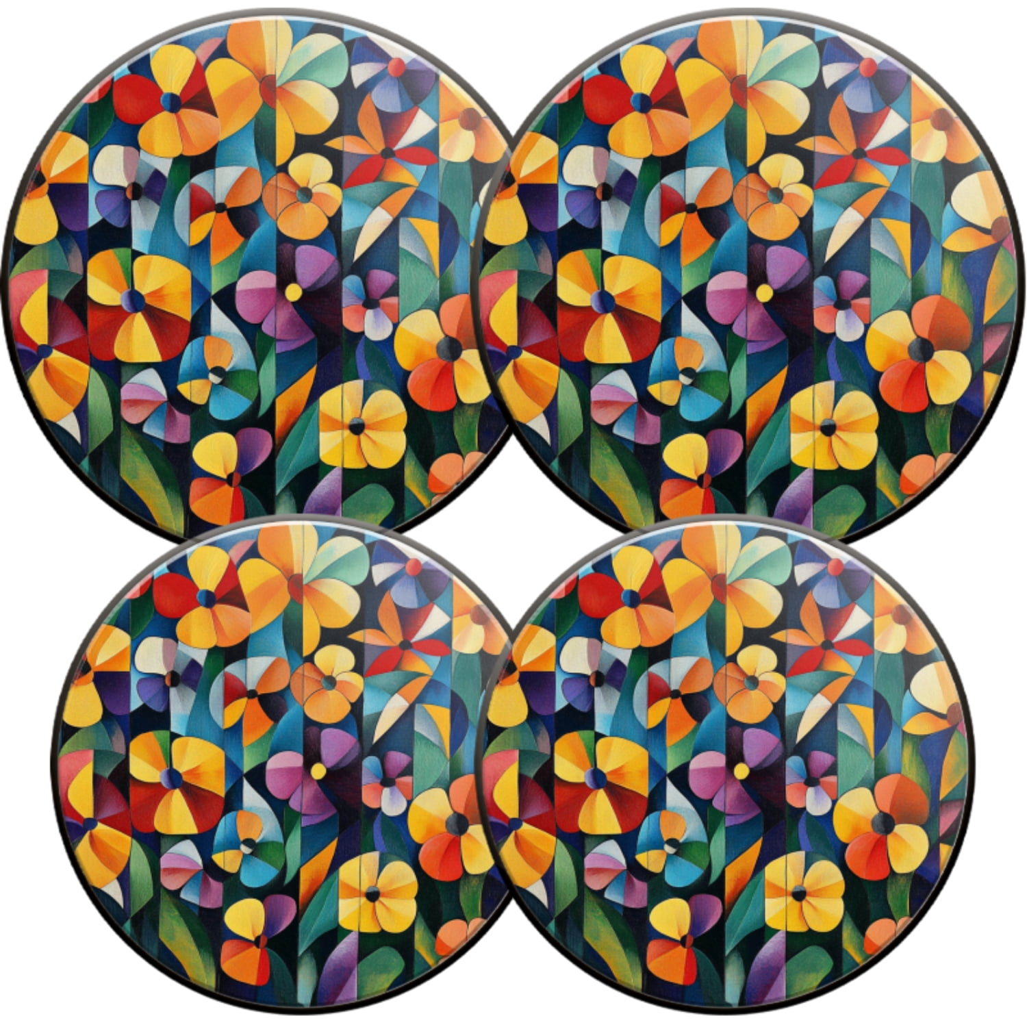 Electric Stove Burner Covers,4 Pcs Round Gas Burner Cover,8 and 10 Inch,SpringFresh stylish Oil ...