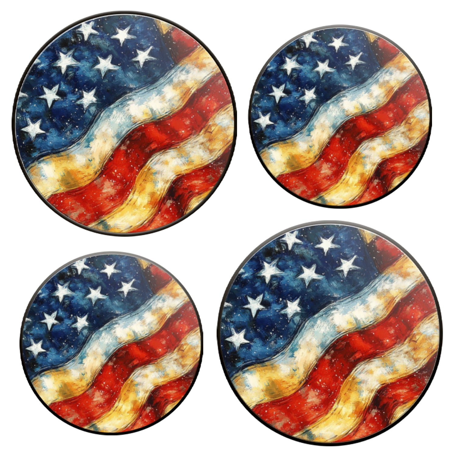 Electric Stove Burner Covers Set of 4 for Range Accessories, The Wavy Vintage American Flag Gas ...