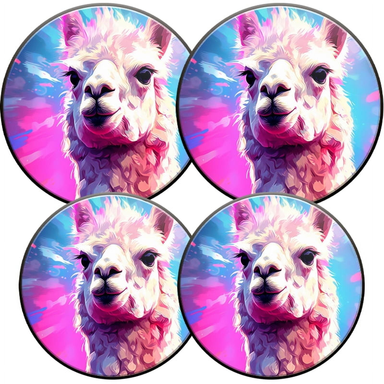 Electric Stove Burner Covers, Set of 4, Black Round Burner Cover,Alpaca with Pink And Purple ...