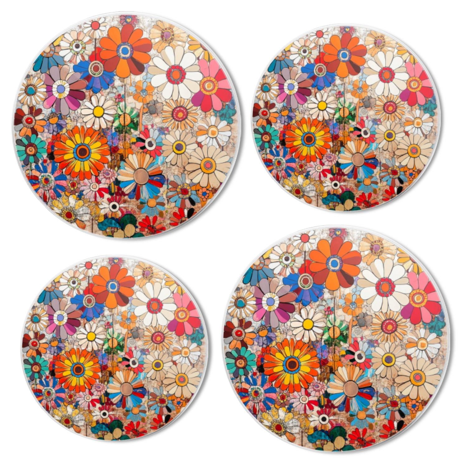 Electric Stove Burner Covers Set of 4 for Range Accessories, Floral ...