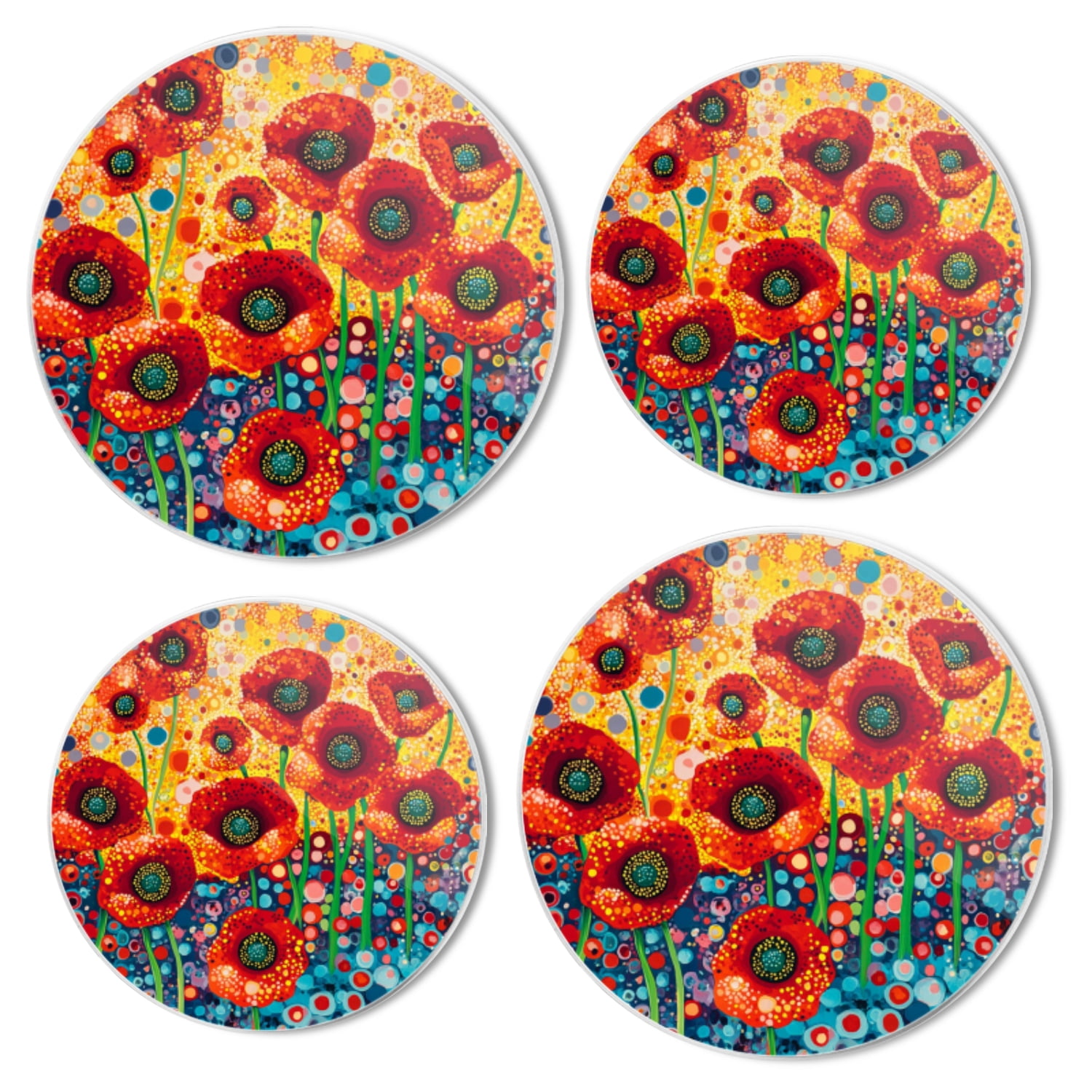 Electric Stove Burner Covers Set of 4 for Range Accessories, Red ...