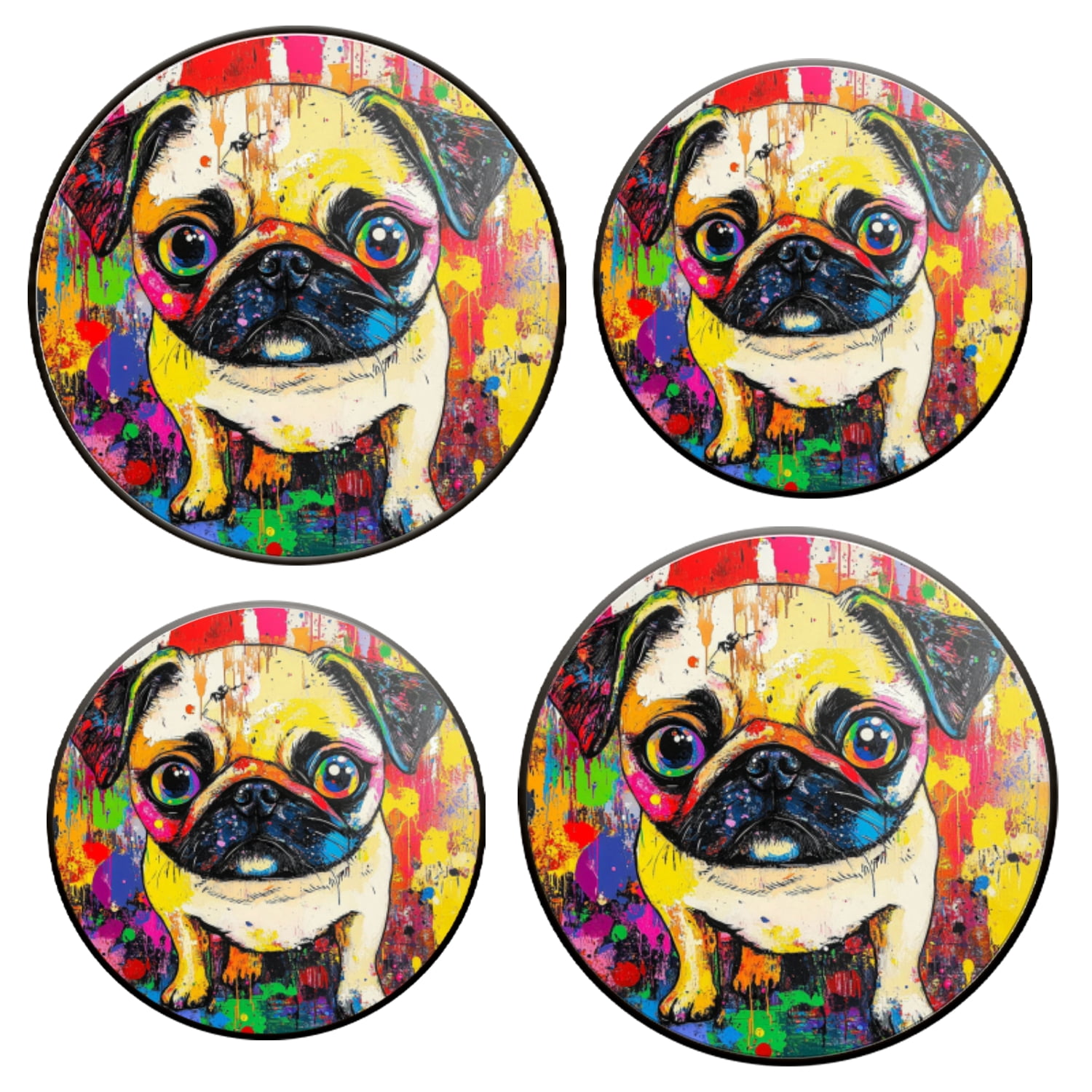 Electric Stove Burner Covers Set of 4 for Range Accessories, Splash Ink ...