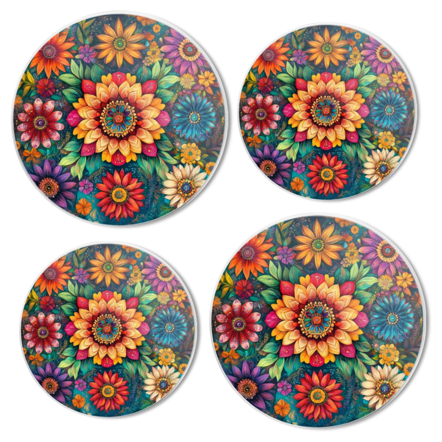 Electric Stove Burner Covers Set of 4 for Range Accessories, Vibrant ...
