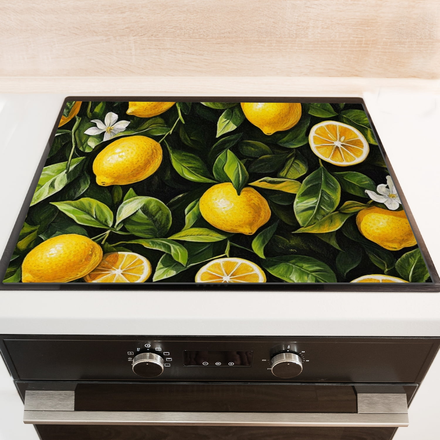 Electric Stove Covers, Vintage Lemons And Green Leaves, Waterproof ...