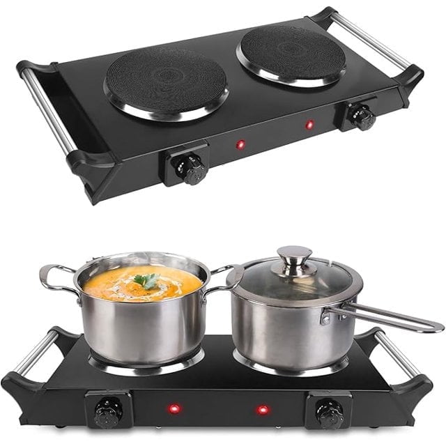 Double Countertop Burner, 2000W Electric Hot Plate and Portable Stove ...
