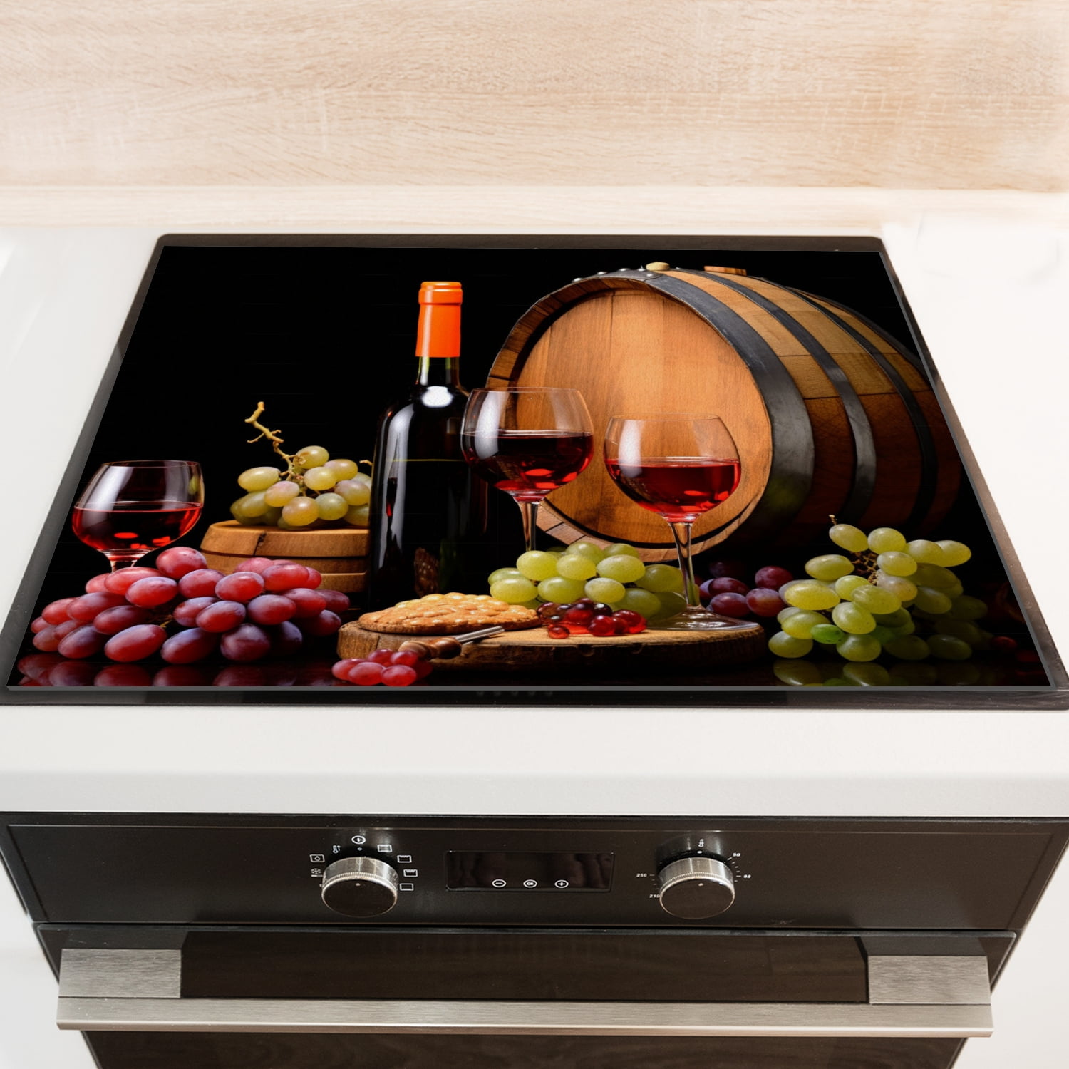 Electric Stove Top Covers, Rustic Wine Bottle, Square Flat Stove Top ...