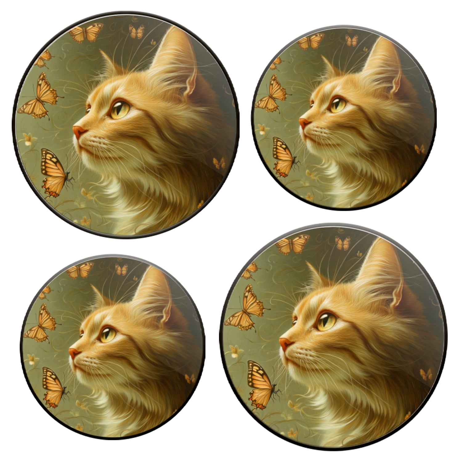 Electric Stove Top Covers Set of 4 for Range Accessories, Graceful Cat ...