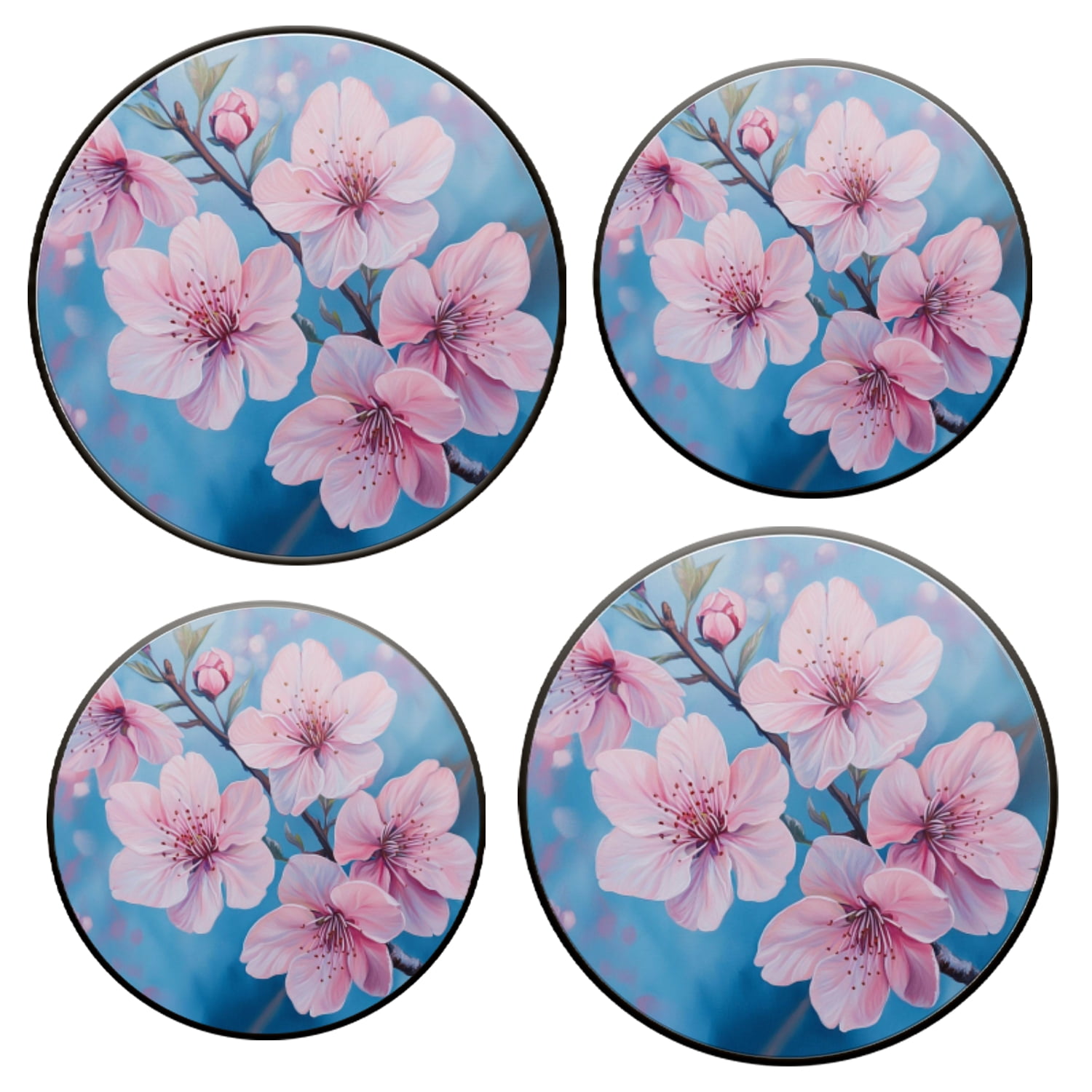 Electric Stove Top Covers Set of 4 for Range Accessories, Pink Cherry ...
