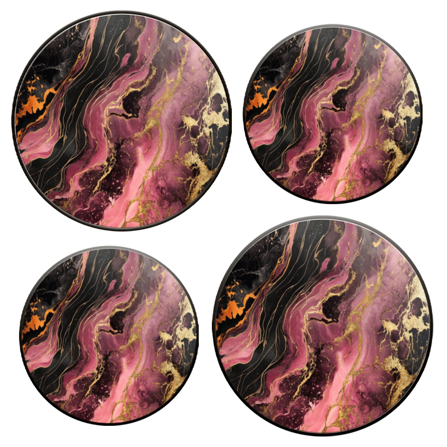 Electric Stove Top Covers Set of 4 for Range Accessories, Purple, Black And Gold Abstract Fluid ...