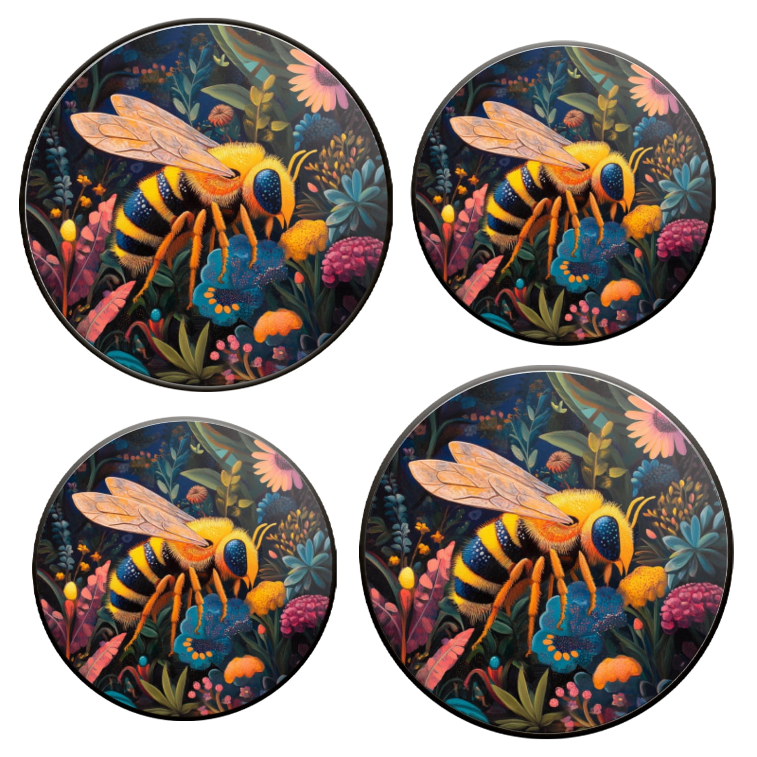 Electric Stove Top Covers Set of 4 for Range Accessories, Vivid Buzzing ...