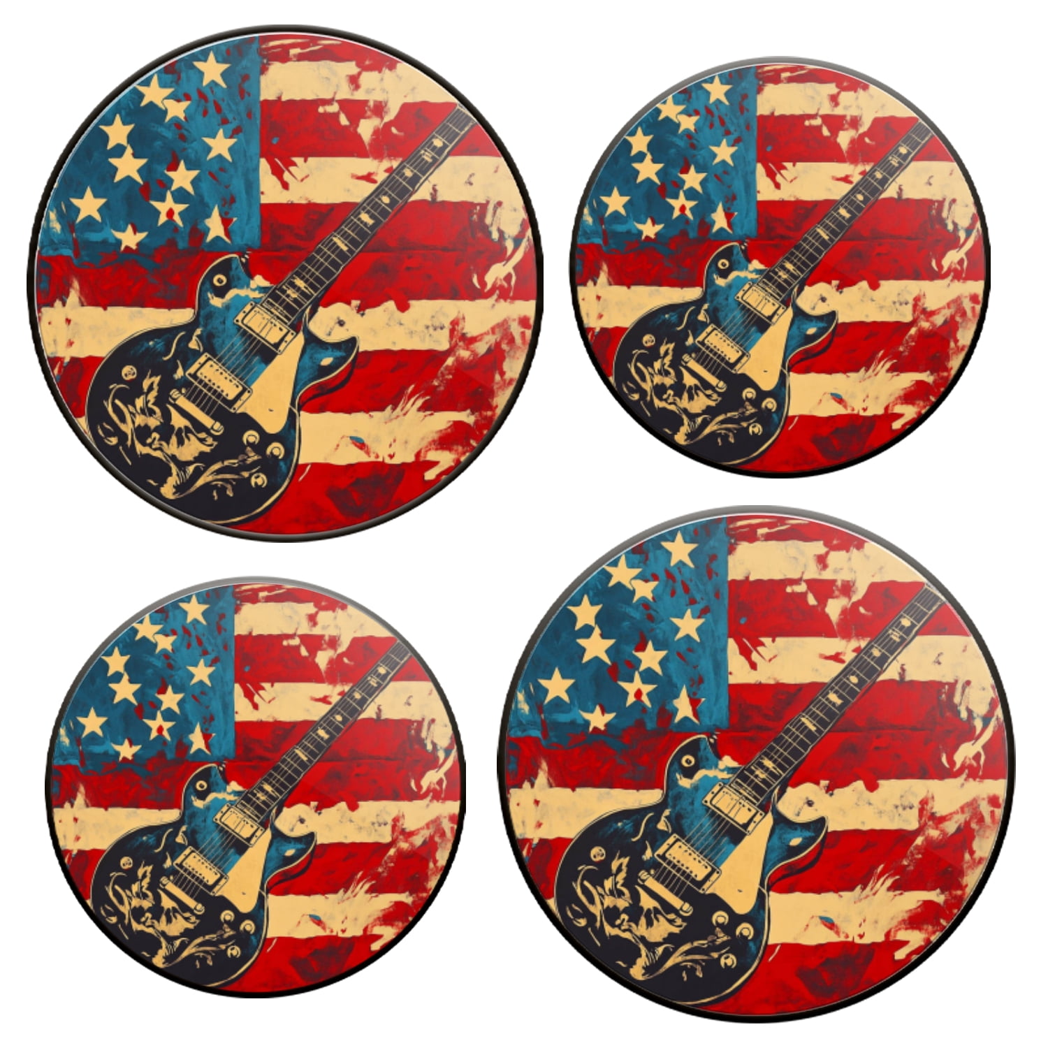 Electric Stove Top Covers Set of 4 for Range Accessories, Gritty Flag ...