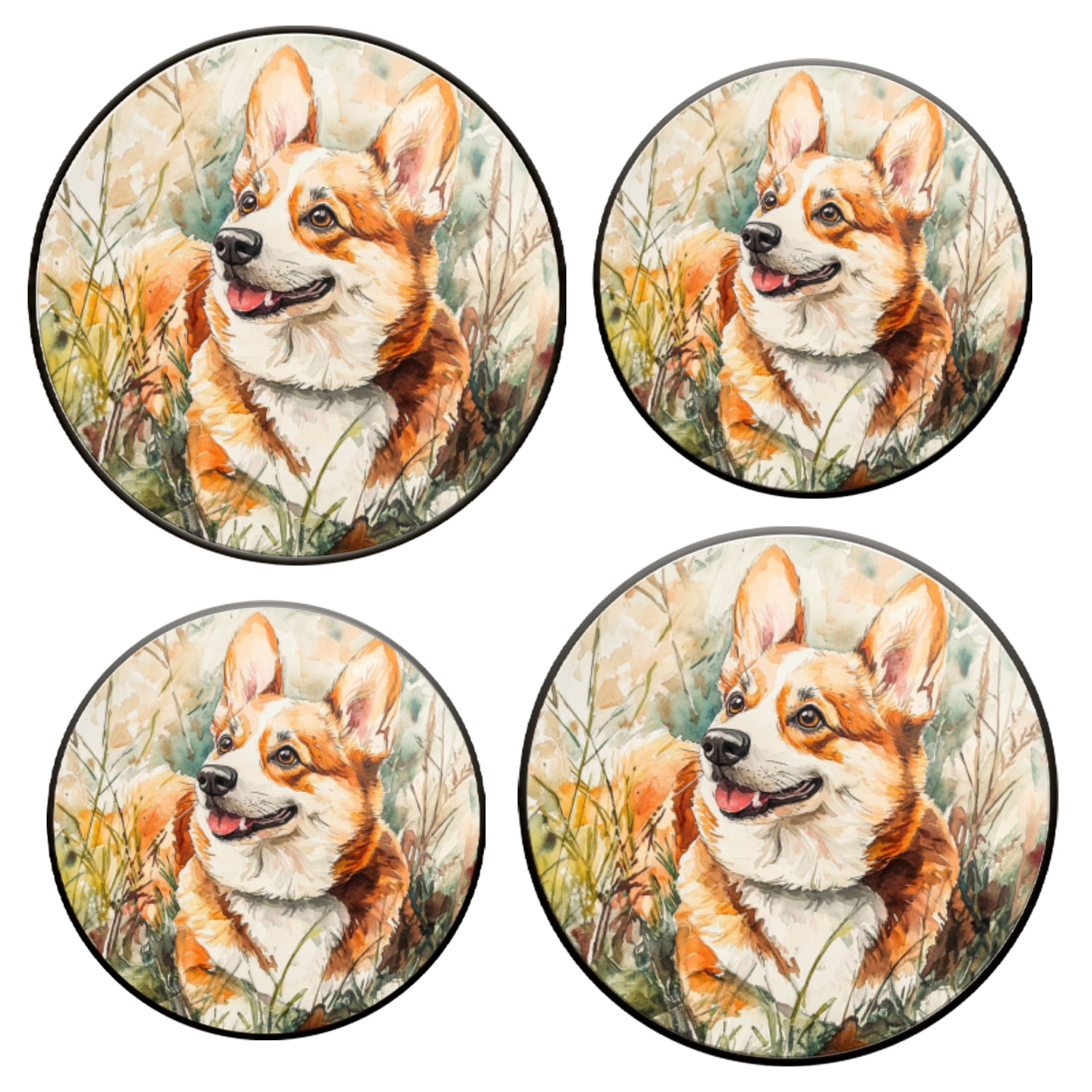 Electric Stove Top Covers Set of 4 for Range Accessories, Smiling Corgi On The Grass Gas Stove ...