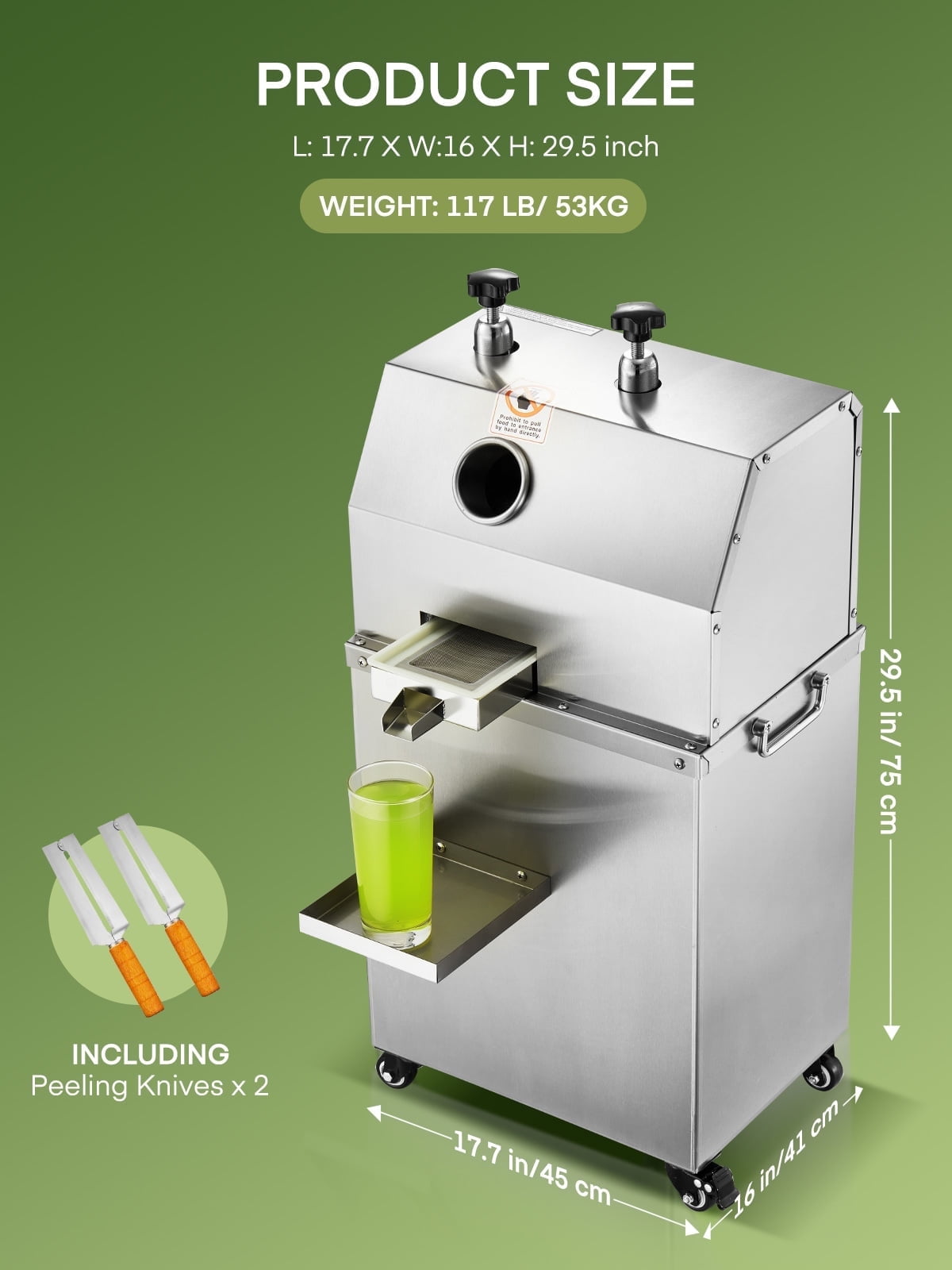 Fohere Electric Sugar Cane Juicer, 800W Sugarcane Juicer Machine with ...