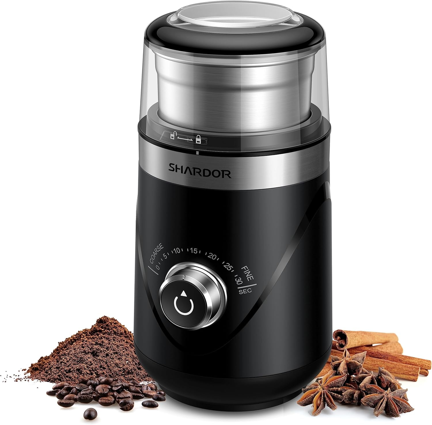 Electric Super Silent Blade Coffee Grinder, Timed Grind Control Rotary ...
