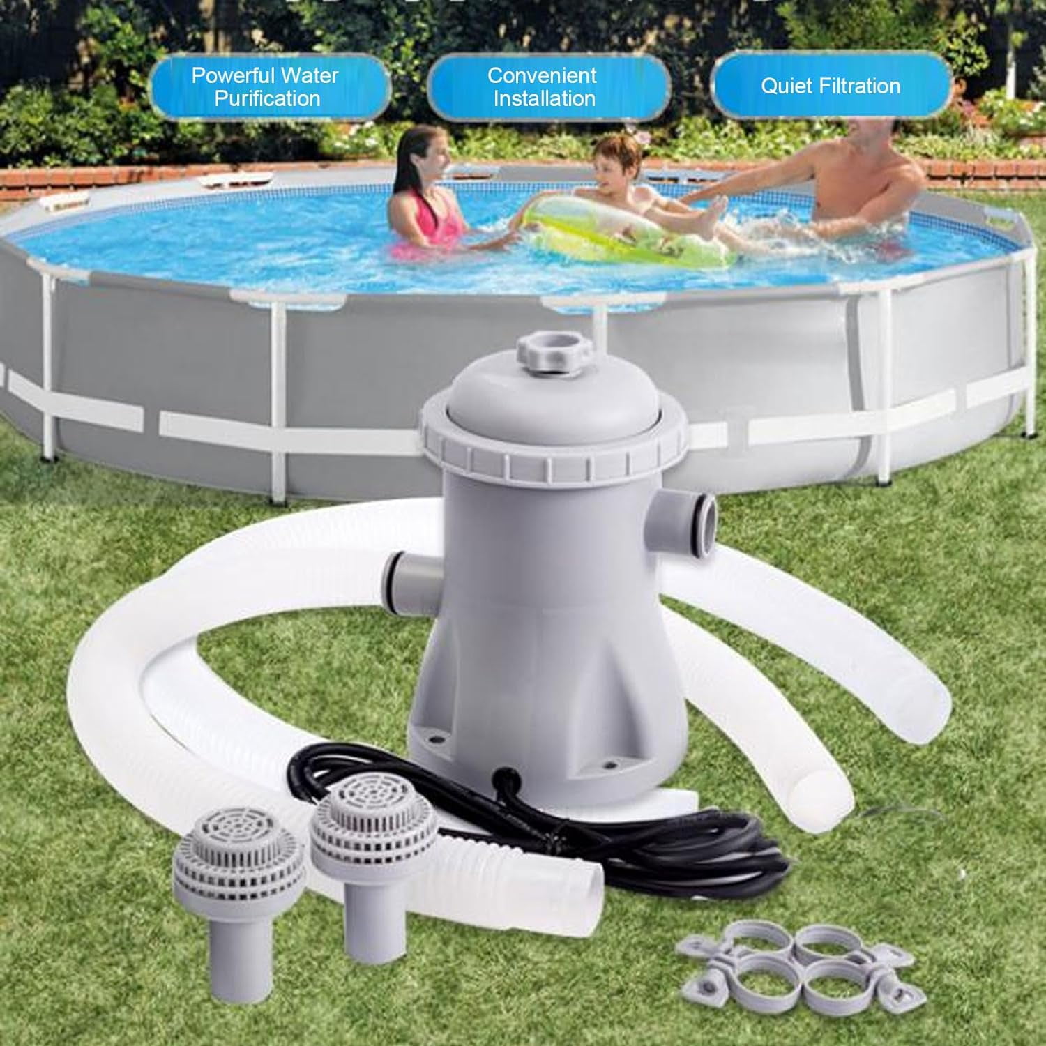 Electric Swimming Pool Filter Pump for Ground Pools 330 Gallon ...