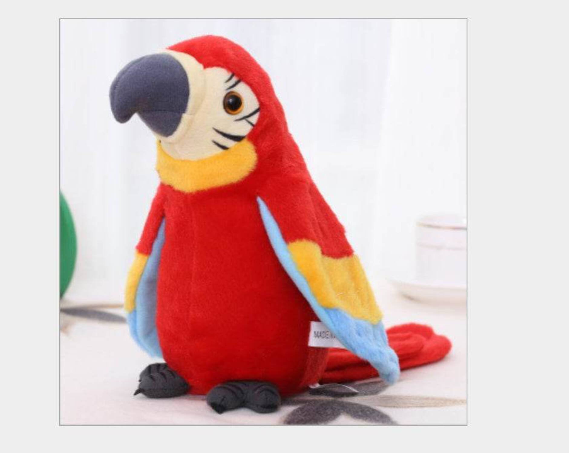 Electric Talking Parrot Plush Toy Cute Speaking Record Repeats ...